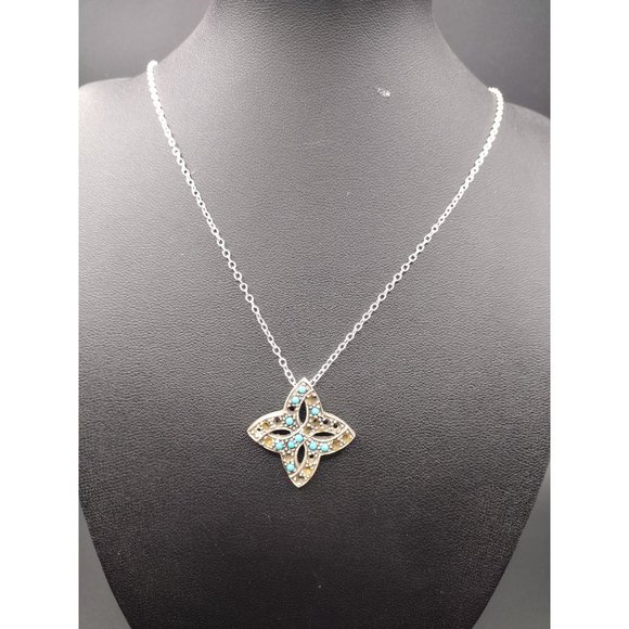 Jewelry | Vintage Sterling Silver Cross Shape Turquoise Pendant ...